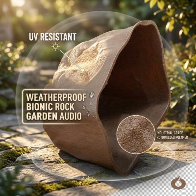 China UV Resistant Rotomolded Outdoor Speaker Bionic Rock Shape Weatherproof Garden Audio Enclosure Custom Color LLDPE for sale
