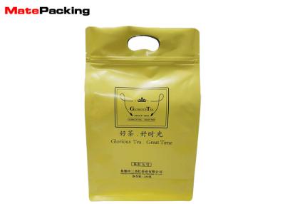 China Zipper Square Bottom Sealing Foil Pouches , Side Gusset Die Cut Handle Aluminum Pouches For Food for sale