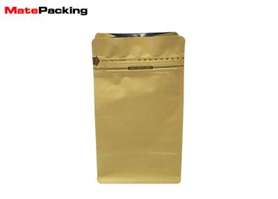 China Custom Printed Stand Up Paper Bags , Food Packaging Flat Bottom Kraft Paper Ziplock Bag for sale