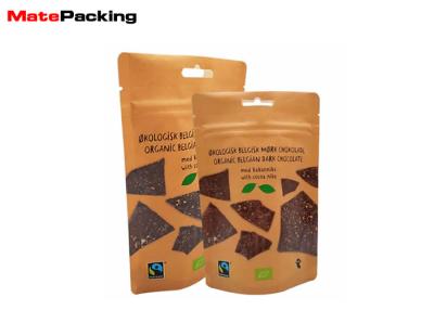 China Zipper Aluminum Foil Stand Up Pouches UV Printing With Air Hole For Chocolate for sale
