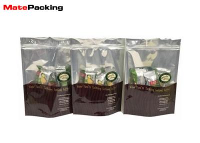 China Food Grade Zipper Clear Food Pouches , Clear Plastic Stand Up Pouches For Candy for sale