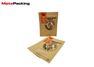 China Window Stand Up NaturalKraft Paper Food Bags Gravure Mold Printing For Nuts for sale