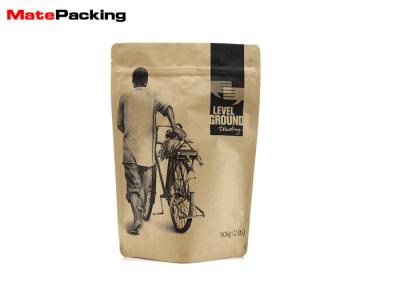 China Custom Printed Ziplock Kraft Stand Up Pouches , Kraft Ziplock Bags Food Packaging for sale