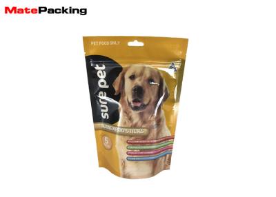 China Stand Up Pet Snack Food Packaging Bags , Dog Food Packaging Bag With Resealable Zipper for sale