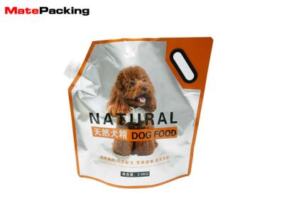 China 2.5KG Dog Pet Food Packaging Bags Aluminum Foil With Plastic Handle Spout for sale