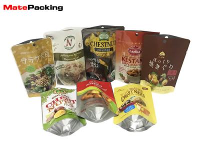 China Gravure Vivid Printing Resealable Foil Pouch , Plain Stand Up Pouches For Chest Nuts Fruit Smell Proof 200g for sale