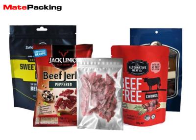 China Moisture Proof Aluminum Foil Stand Up Pouches For Beef Jerky Gravure Printing for sale