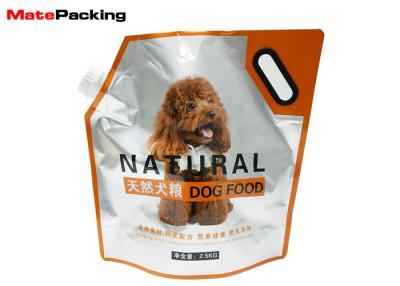China Stand Up Foil Spout Pouch Moisture Proof For Pet Food Handle Top Custom Printing for sale