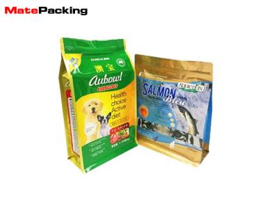 China Pet Food Flat Bottom Aluminum Foil Bag Customs Design Moisture Proof Zipper Top for sale