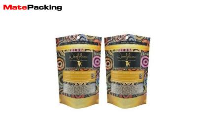 China Santa Standing Plastic Tobacco Pouch Biscuit Packing Pouch With Zipper Window for sale