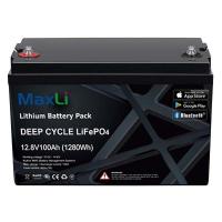 China MaxLi 12V 100Ah Smart Lithium Battery Built In Bluetooth For RV / Marine Vehicles for sale