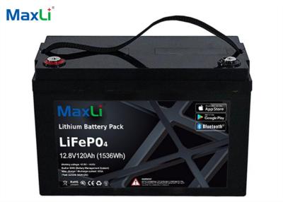 China ABS Enclosure 12V 120Ah LiFePO4 Battery Grade A Bluetooth Monitor Function for sale