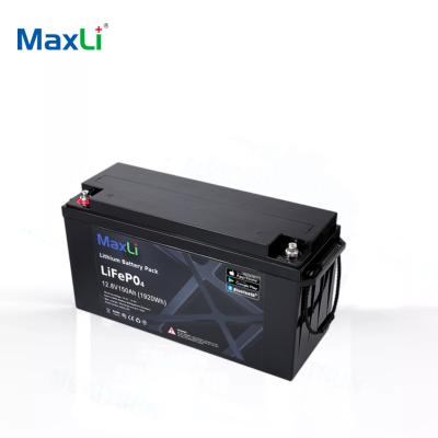 China MaxLi 12V 150Ah Lithium Ion Storage Battery M8 Terminal Pure ABS Enclosure IP56 for sale