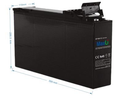 China MaxLi Slimmed 12V 100Ah lithium LiFePO4 battery bluetooth lithium battery 395x110x286.5mm for Marine for sale