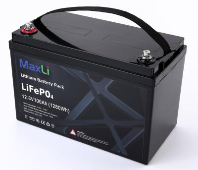 China MaxLi 12V 100Ah Lithium battery LiFePO4 battery with smart BMS bluetooth App for marine/solar energy OEM ODM for sale