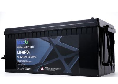 China Smart BMS IP56 12V 200AH LiFePO4 Battery For Solar Energy Marine for sale
