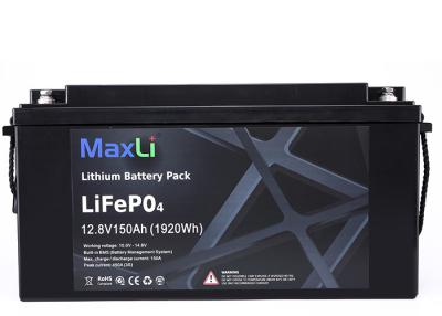 China Long Life Deep Cycle 12V 150Ah Lifepo4 Battery 485mm *172mm *240mm for sale