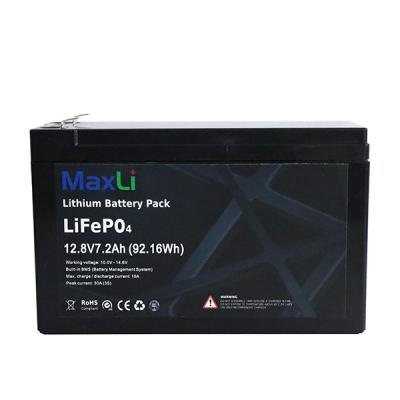 China Deep cycle 12.8V 7.2Ah 92.16Wh Vehicles LiFePO4 Battery Li-ion batteries for sale