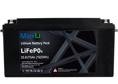 China ISO9001 1920Wh 25.6V 75Ah Lifepo4 Lithium Battery OEM ODM for sale