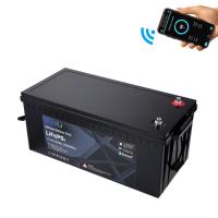 China Portable Bluetooth App 200Ah 12V Lithium Battery Pack IP56 ABS Case for sale