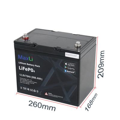 China Deep 3000 cycles IP65 78Ah 12V Lifepo4 Battery For RV Marine for sale