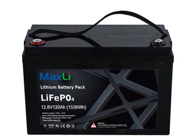 China 12V 120Ah Lithium Ion Deep Cycle Battery IP56 Enclosure Protection for sale