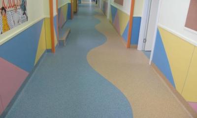China Polyaspartic Flooring Coating Projects- High School Elastic Polyaspartic Floor Coating for sale