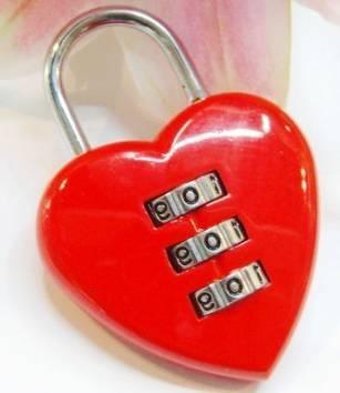 China red heart shape Travel combination lock for Wedding Gifts for sale