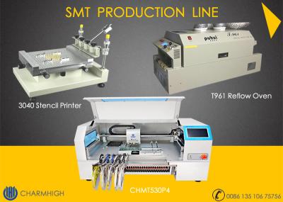 China 4 Head Pick and Place Machine CHMT530P4 with 3040 Printer and T961 Reflow Oven SMT Line for sale