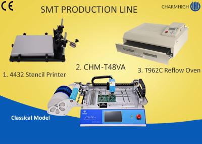 China Desktop SMT Production Line Pick and Place Machine with T962C Reflow Oven for PCB Assembly for sale