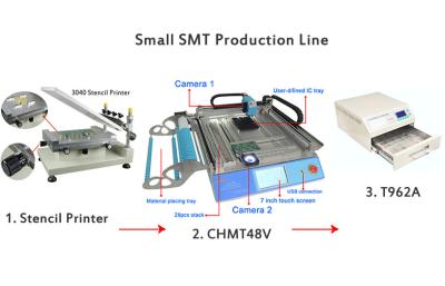 China Benchtop SMT Reflow Oven 48V with Stencil Printer 3040 and Pick and Place Machine for sale