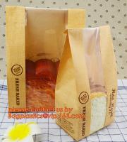 China Customize Translucent Window Brown Greaseproof Kraft Paper Bag Special Opp Window Shape, window bags, greaseproof paper for sale