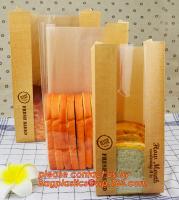 China Customize 3 Side Visible Clear Window Offset Printing Bakery Bags, Customize V Bottom with Clear Window Food Grade Toast for sale