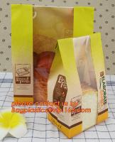 China Customize 3 Side Visible Clear Window Offset Printing Bakery Bags, Customize V Bottom with Clear Window Food Grade Toast for sale