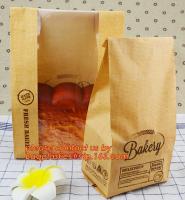 China Customize 3 Side Visible Clear Window Offset Printing Bakery Bags, Customize V Bottom with Clear Window Food Grade Toast for sale