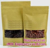 China 100% Food Grade Customized Recyclable Eco Zipper Eight Side Sealed Biodegradable Paper Bag For Food Packing, Brown kraft for sale