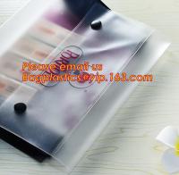 China Office school filing supplies A4 plastic portable document file bag /envelope pocket file folder with button for sale