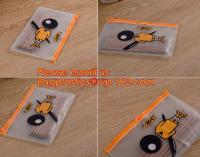 China Logo Printed PVC Plastic Pencil Bag With Zipper, Custom pvc clear printed stationery zip lock plastic pencil bag for sale