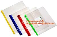 China Cheap Waterproof PE zipper lock file wallet bag with logo printing, cheap A4, A5, A6, B5 transparent plastic pe zip lock for sale