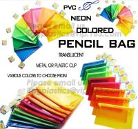 China Custom fashion transparent plastic clear round standing pvc zipper pencil case for school boys for sale