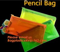 China Custom fashion transparent plastic clear round standing pvc zipper pencil case for school boys for sale