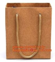 China Recycle eco friendly Brown flat bottom shopping kraft paper bag With Paper Handle, Recyclable luxury style printed gift for sale