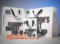China Quality assured custom logo black ribbon handle luxury paper shopping bag, White Kraft Paper Purse Bag/White Kraft Paper for sale