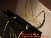 China white craft paper rope handle paper shopping bags wholesale, fancy logo printed luxury paper shopping bag for sale