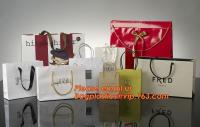 China custom Christmas kraft paper material with stamping logo shopping bag, paper shopping bag, shopping paper bag for sale