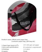 China custom printed luxury retail paper shopping bag, Durable Custom Printed Recycle Twist Handle White Kraft Craft Paper for sale