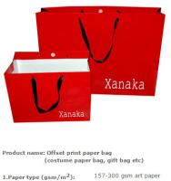 China white kraft paper shopping bags with paper string handles, Luxury custom printed gift packaging kraft paper shopping bag for sale