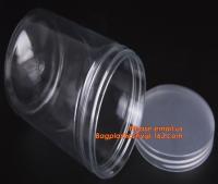 China gift packaging clear plastic large round storage box, Food grade clear plastic round PVC tube metal lid box for sale