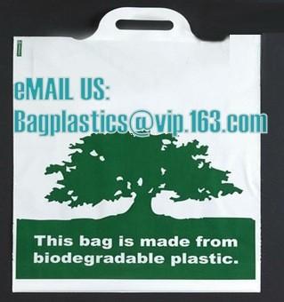 China compostable custom printed t-shirt plastic bag with own logo, cornstarch made 100% biodegradable for sale