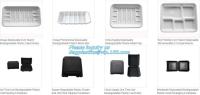 China mushroom tray vegetable tray, corn starh plastic disposable lunch box, eco friendly biodegradable plates for sale
